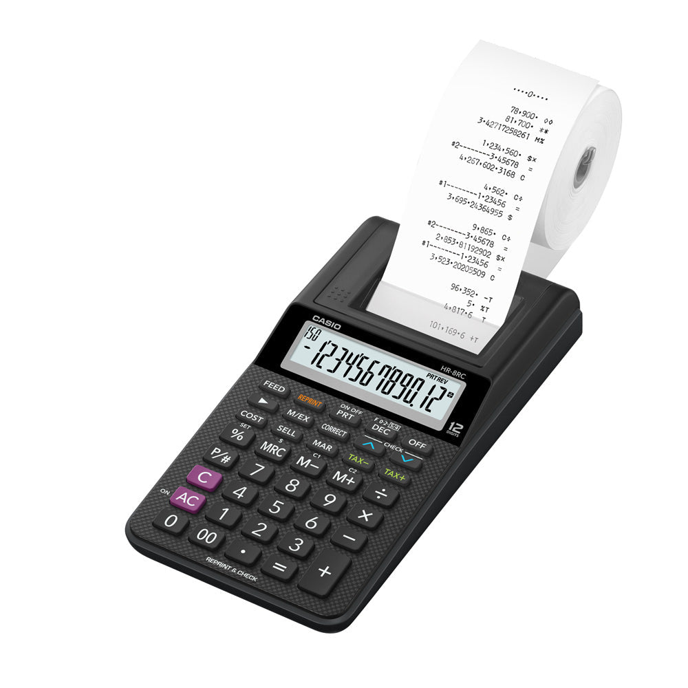 Calculadora con impresora HR-8RC-BK — Casio Store by Kenex