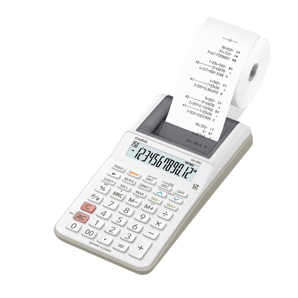 Calculadora con impresora HR-8RC-WE — Casio Store by Kenex